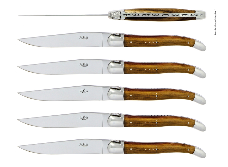 Zes messen, Pistage handvat, gepolijst, Tradition - Forge de Laguiole ...
